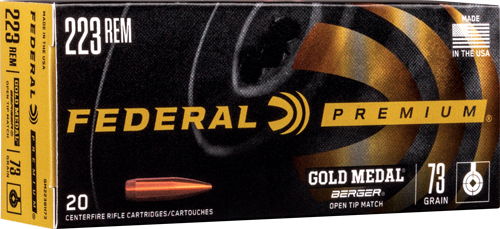 200 Rounds of FEDERAL GOLD MEDAL 223 REM 73GR BERGER BTHP - Rifle ...