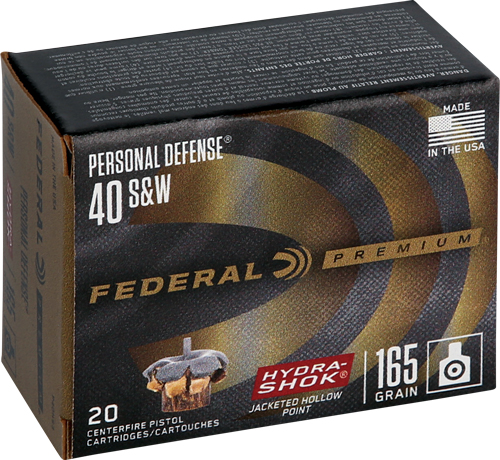 500 Rounds of FEDERAL PREMIUM 40 SW 165GR HYDRA-SHOK JHP - Pistol ...