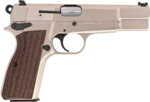 Inglis P-35N Hi-Power 9mm 4.7" Bbl 2-15Rd Nickel/Wood - Semi Auto ...